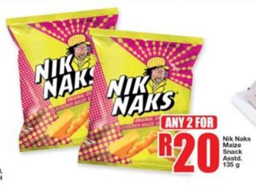 Nik Naks Maize Snack asstd. 2 x 135g offer at OK Foods