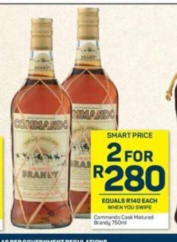 Commando Cask Matured Brandy 750ml offer at Pick n Pay Hypermarket