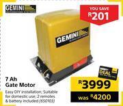 Gemini 7 ah gate motor offer at Builders Warehouse
