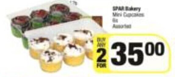 Spar Bakery Mini Cupcakes 2 x 6s assorted offer at Spar