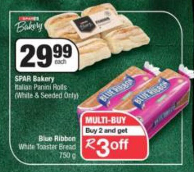Spar Bakery Italian Panini Rolls offer at Spar
