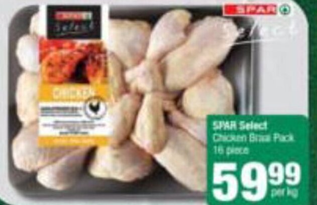 Spar Select Chicken Braai Pack 16-piece offer at Spar