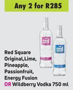 Red square original, lime, pineapple, passionfruit, energy fusion or ...