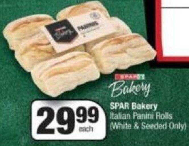 Spar Bakery Italian Panini Rolls offer at Spar