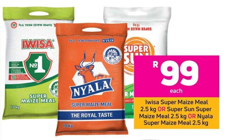 Iwisa / Super Sun / Nyala Super Maize Meal 2.5kg offer at Game