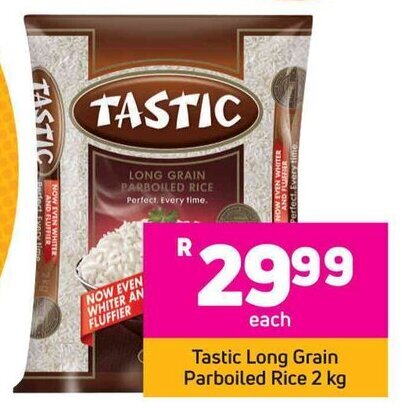 Tastic Long Grain Parboiled Rice 2kg offer at Game