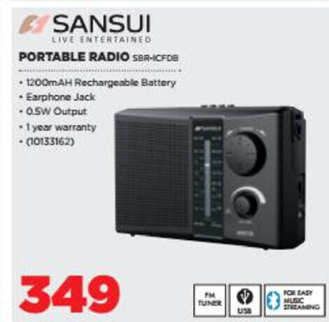 Sansui - Portable Radio - SBR-ICFD8 offer at HiFi Corp