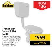 Builders front flush value toilet suite offer at Builders Warehouse