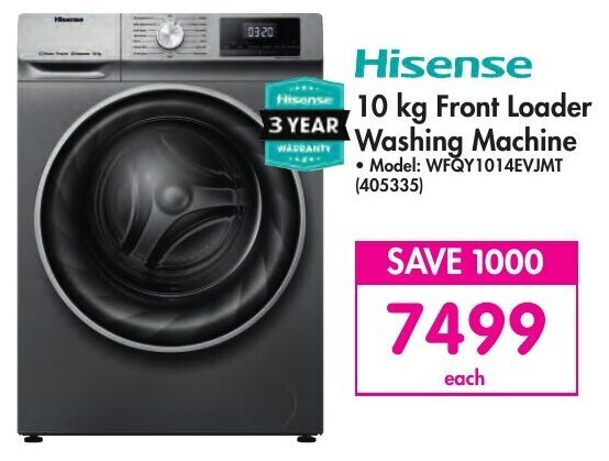 Hisense 10kg Front Loader Washing Machine offer at Makro