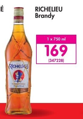 Richelieu Brandy 750ml offer at Makro
