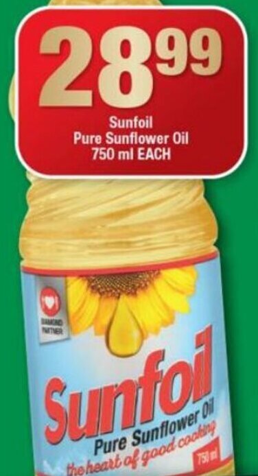 Sunfoil Pure Sunflower Oil 750ml offer at OK Foods