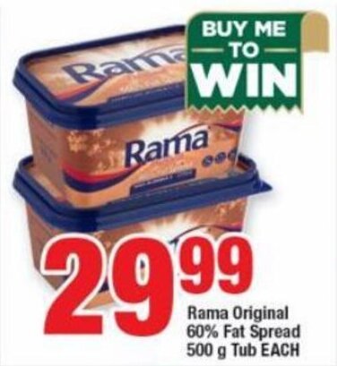 Rama Original 60% Fat Spread 500g tub offer at OK Foods