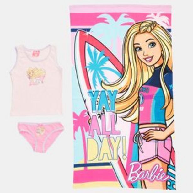 Character Group Girls Barbie Sleep Set Beach Towel Pink Offer At Zando
