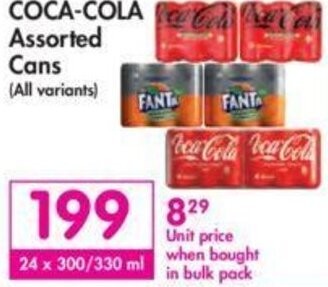 Coca-Cola Assorted Cans 24 x 300/330ml offer at Makro