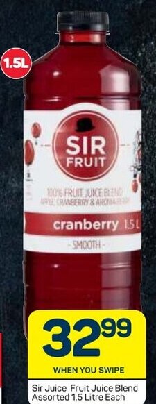 Sir Juice Fruit Juice Blend Assorted 1,5L offer at Pick n Pay