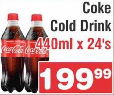 Coca-Cola Cold Drinks 440ml x 24's offer at Advance Cash n Carry