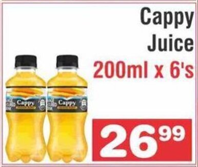Cappy Juice 200ml x 6's offer at Advance Cash n Carry