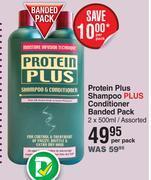 Protein plus shampoo plus conditioner banded pack 2 x 500ml assorted ...
