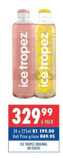 Ice Tropez Original or Exotic 6-pack offer at Ultra Liquors