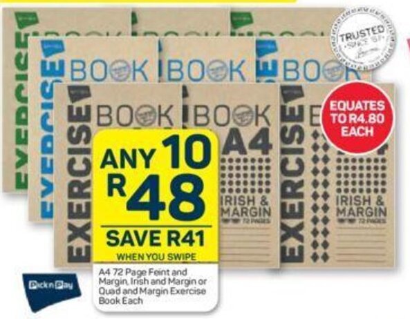 A4 72 Page Feint and Margin Irish and Margin or Quad and Margin ...