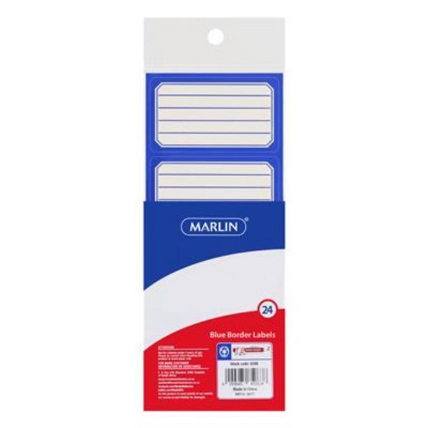 Blue border school labels with lines 24's offer at West Pack Lifestyle