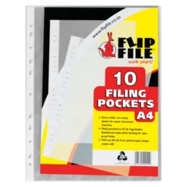 Flip File A4 Pocket Filing Sleeves 10 Pack Offer At Shoprite Flip File A4 Pocket Filing Sleeves 10 Pack Offer At Shoprite