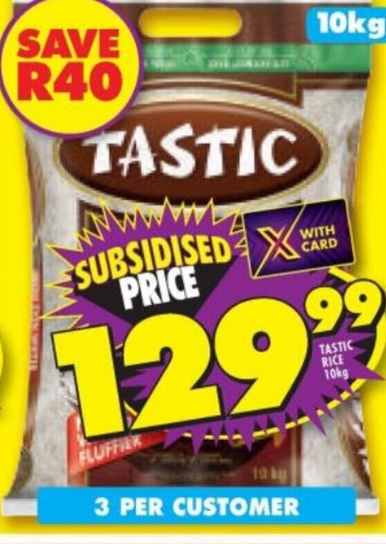 Tastic Rice 10kg offer at Shoprite