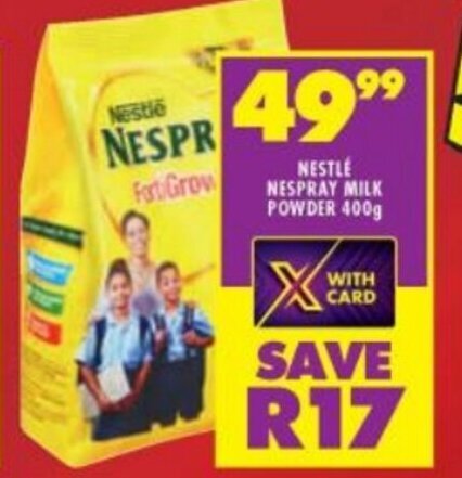 Nestlé Nespray Milk Powder 400g offer at Shoprite