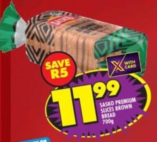 Sasko Premium Slices Brown Bread 700g offer at Shoprite