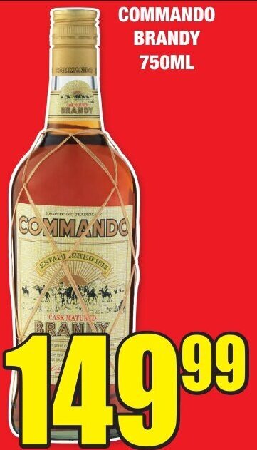 Commando Brandy 750ml offer at Boxer Liquors