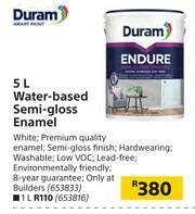 Duram 5Ltr Water Based Semi Gloss Enamel offer at Builders Warehouse