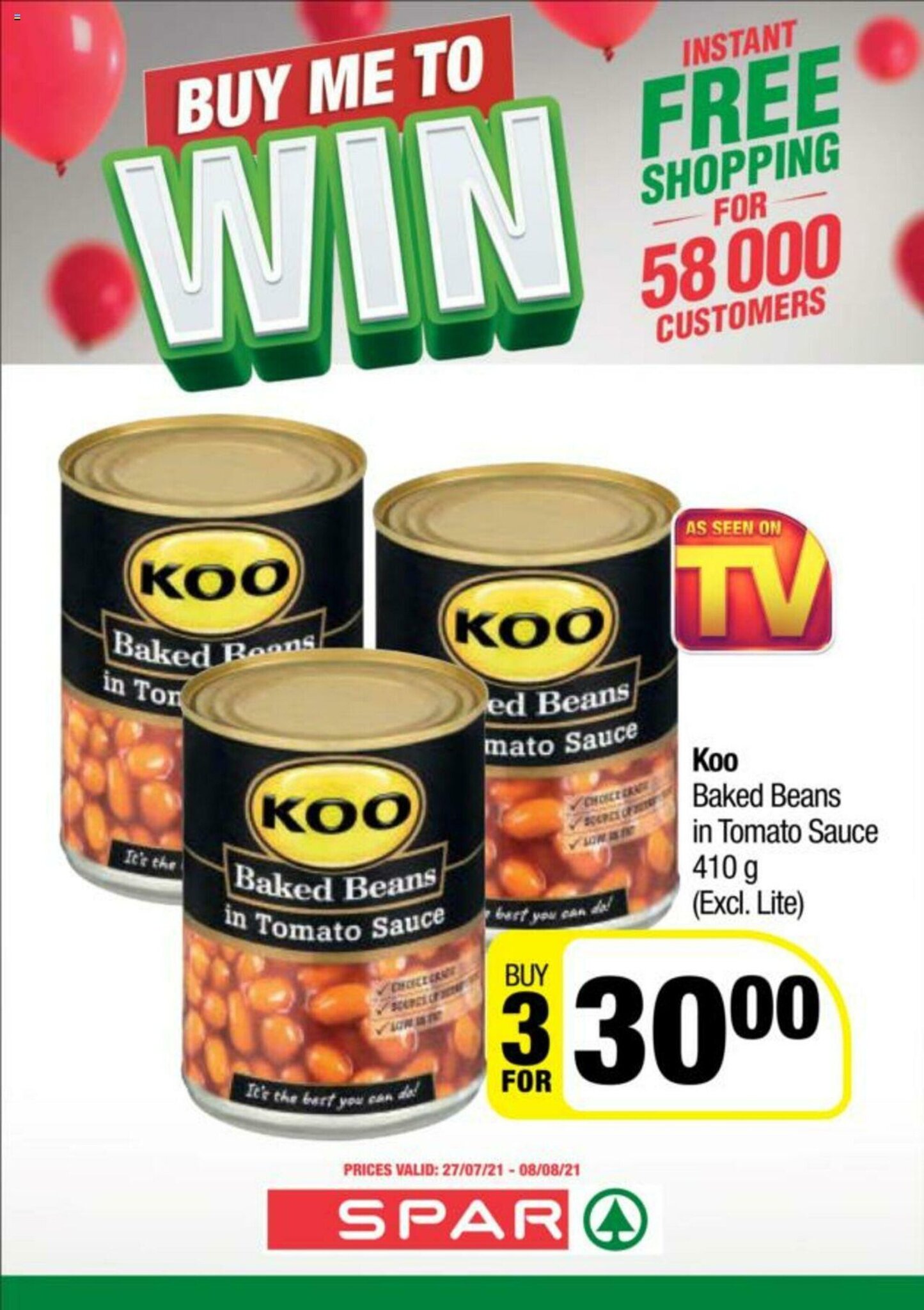 Koo Baked Beans in Tomato Sauce 410g offer at Spar