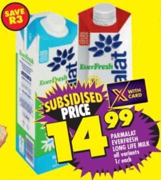 Parmalat Everfresh Long Life Milk all variants 1L offer at Shoprite