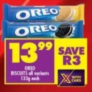 Oreo Biscuits all variants 133g offer at Shoprite