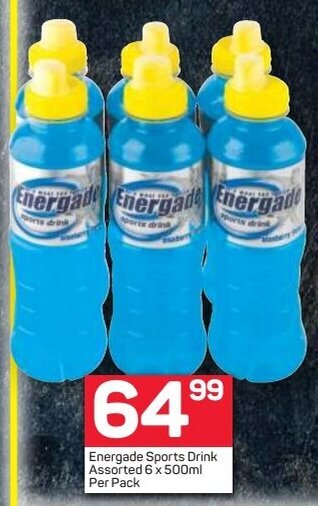 Energade Sports Drink assorted 6 x 500ml per pack offer at Pick n Pay