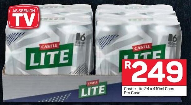 Castle Lite 24 x 410ml cans offer at Pick n Pay