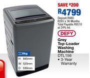 Defy 8kg grey top loader washing machine dtl156 offer at OK Furniture