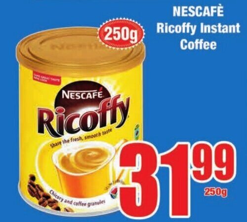 Nescafe Ricoffy Instant Coffee 250g offer at Boxer Build