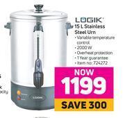 Logik 15l stainless steel urn offer at Game