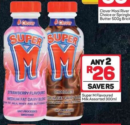 Super M Flavoured Milk Assorted 300ml offer at Pick n Pay