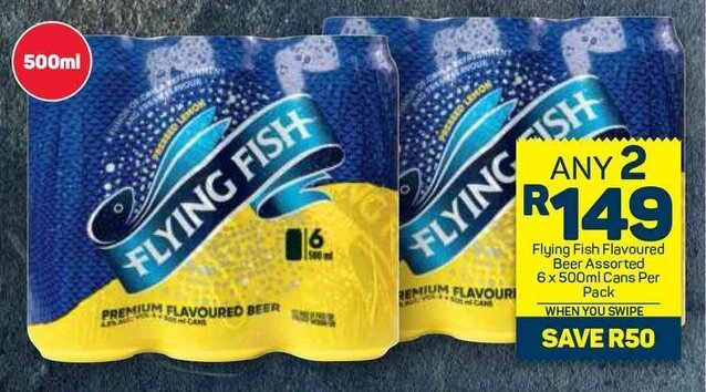 Flying Fish Flavoured Beer Assorted 6 x 500 ml Cans Per Pack offer at ...