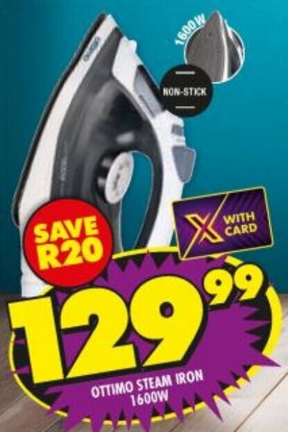 Ottimo Steam Iron 1600W offer at Shoprite