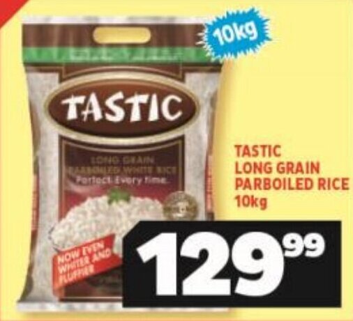 Tastic Long Grain Parboiled Rice 10kg offer at Usave