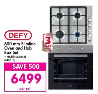 Defy 600 mm Slimline Oven and Hob Box Set offer at Makro