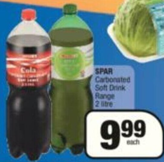 Spar Carbonated Soft Drink Range 2 litre offer at KwikSpar