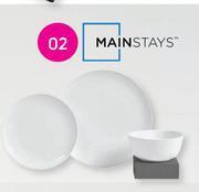 Mainstays 12-piece porccelain white dinner set offer at Game