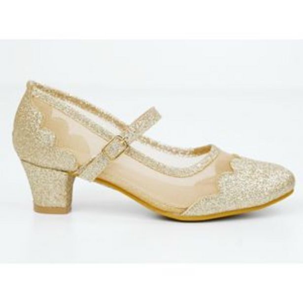 Lamara Paris Danita Girls Party Shoe With Glitter And Mash Gold 13