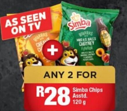 Simba Chips Asstd. 120g offer at OK Express
