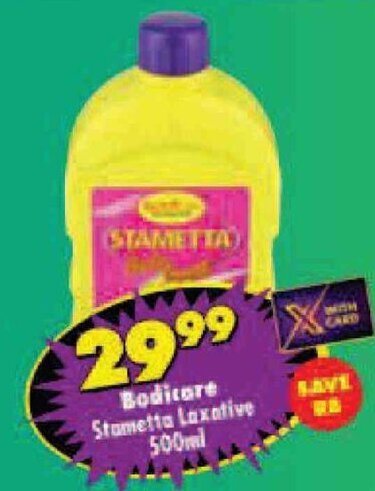 Bodicare Stametta Laxative 500ml offer at Shoprite