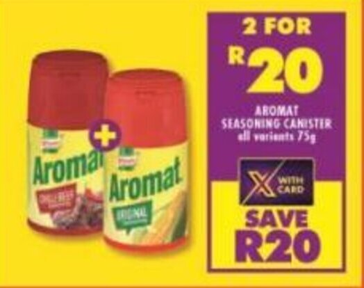 Aromat Seasonings Canister 75g offer at Shoprite